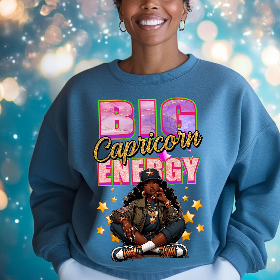 Big Capricorn Energy PNG | Zodiac Design for DTF & Sublimation Prints ...