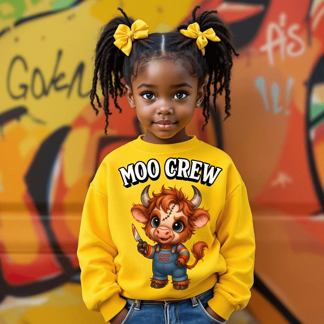 Moo Crew PNG, Cute Horror Cow Halloween Design, Funny Scary Cow PNG for ...