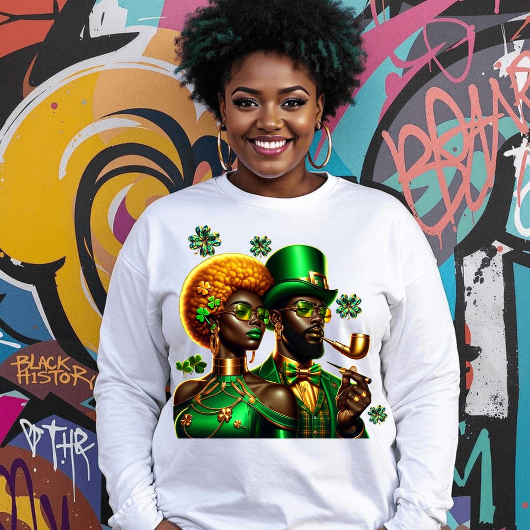 Afrocentric St. Patrick’s Day PNG - Black Couple in Green With ...