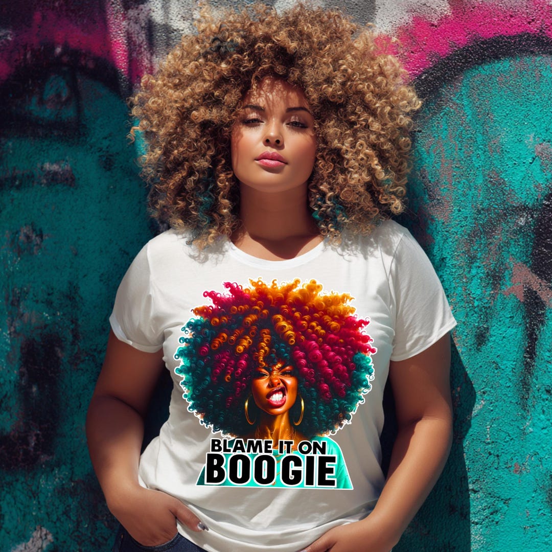 Retro Afro Woman PNG: 70s Disco Sublimation Design (digital Download ...