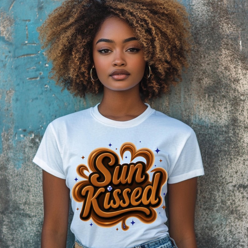 Sun Kissed PNG: Summer Afro Girl Clipart, DTF Transfer Design - Etsy