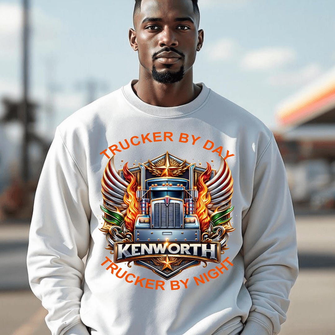 Trucker by Day Kenworth PNG | Semi-truck DTF & Sublimation Design | Big ...