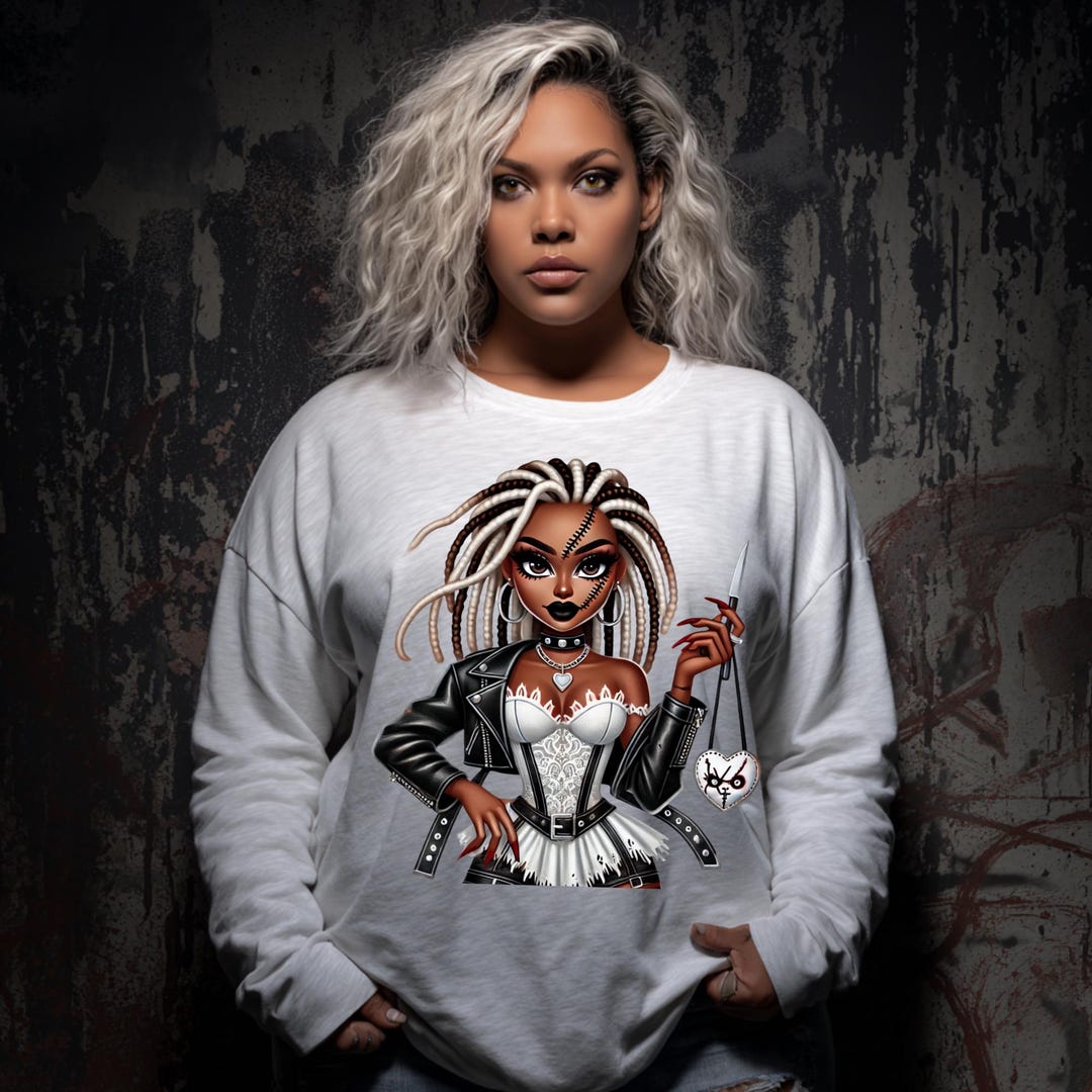 Spooky Mama PNG Halloween Digital Art | Creepy Cute Black Girl Horror ...