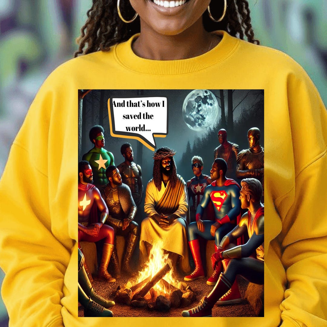 Jesus Superheroes Campfire PNG - Inspirational Digital Download for DTF ...