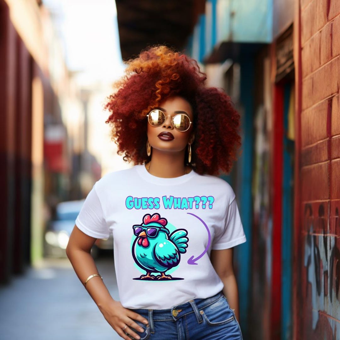 Funny Chicken 'guess What' PNG: Dtf/sublimation Design - Etsy