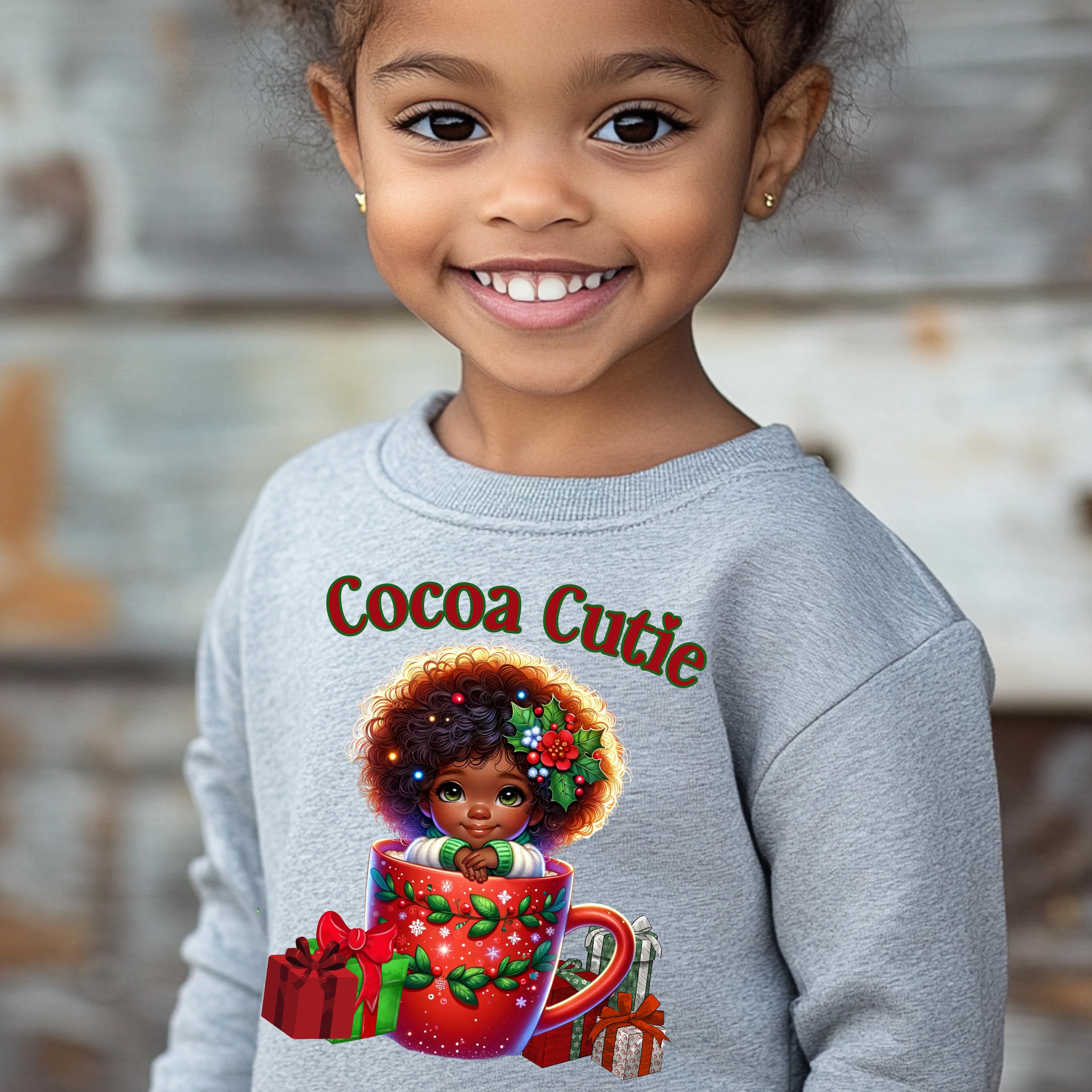 Cocoa Cutie Christmas PNG: Afro Girl Holiday Mug Design (sublimation & DTF Print File) - Etsy