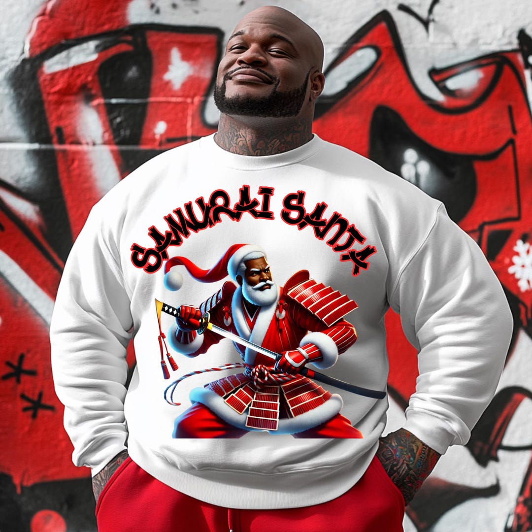 Samurai Santa Christmas PNG - Warrior Santa Digital Art With Mockups ...