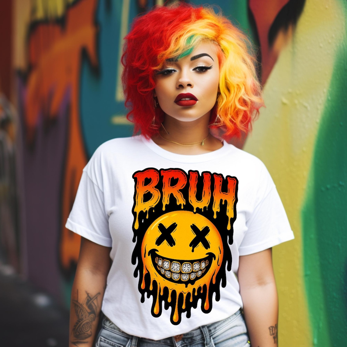 Bruh Face Drip PNG: Urban Emoji Streetwear Design (digital Download - Etsy