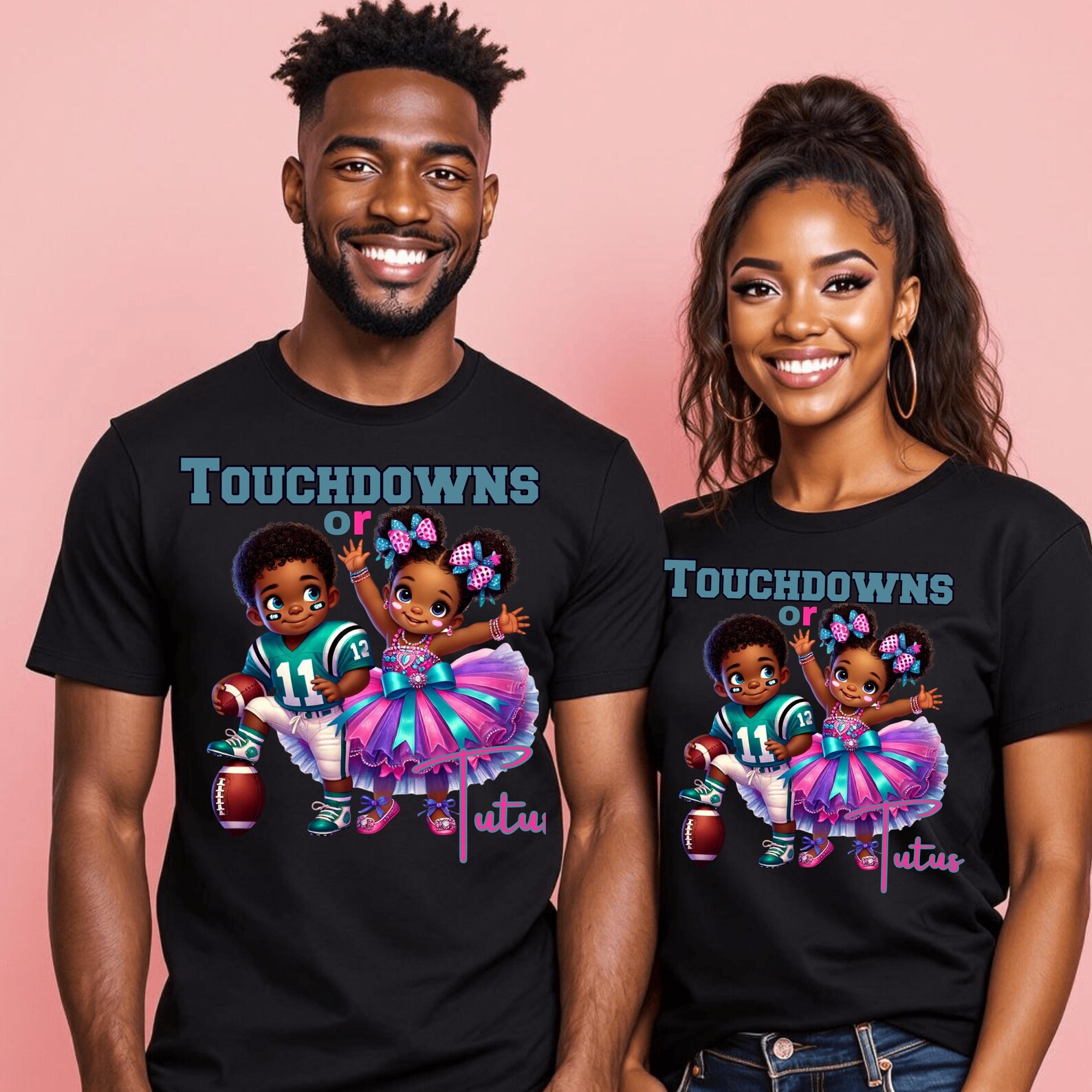 Touchdowns or Tutus PNG – Gender Reveal Football & Tutu Theme for DTF ...