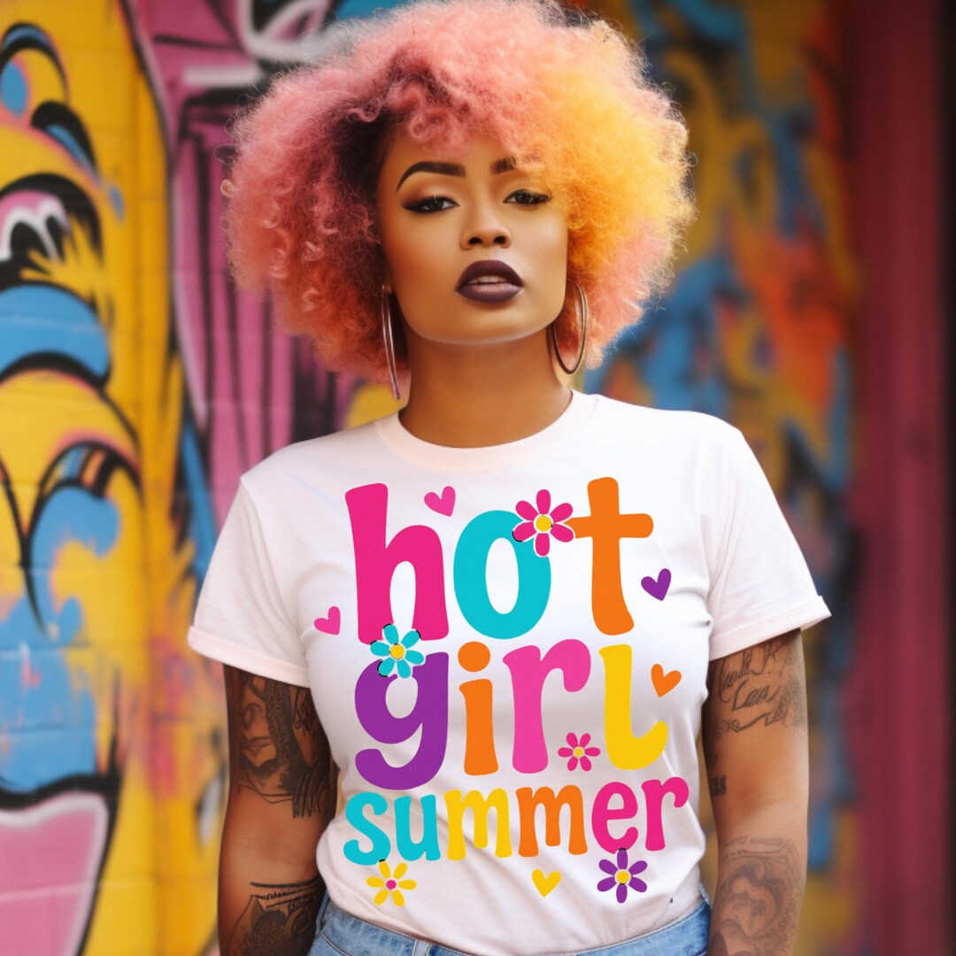 Hot Girl Summer PNG: Retro T-shirt Design - Sublimation & DTF Print ...