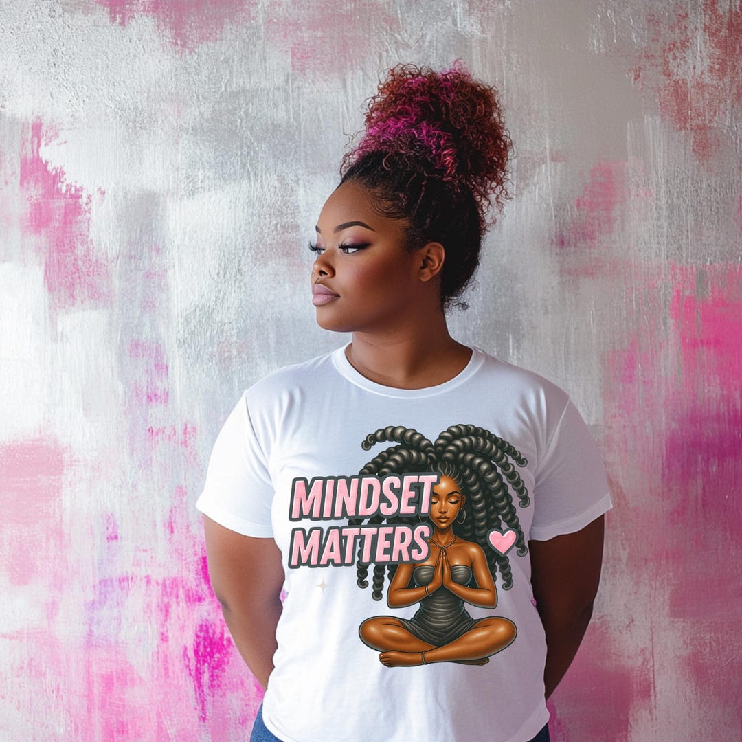 Mindfulness PNG for Black Women | Meditation Sublimation File ...
