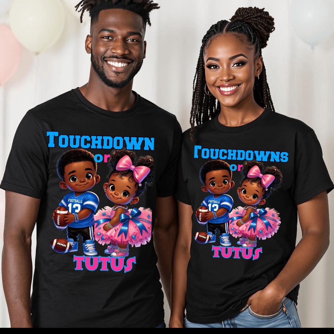 Touchdowns or Tutus PNG Design – Gender Reveal Digital File for DTF ...