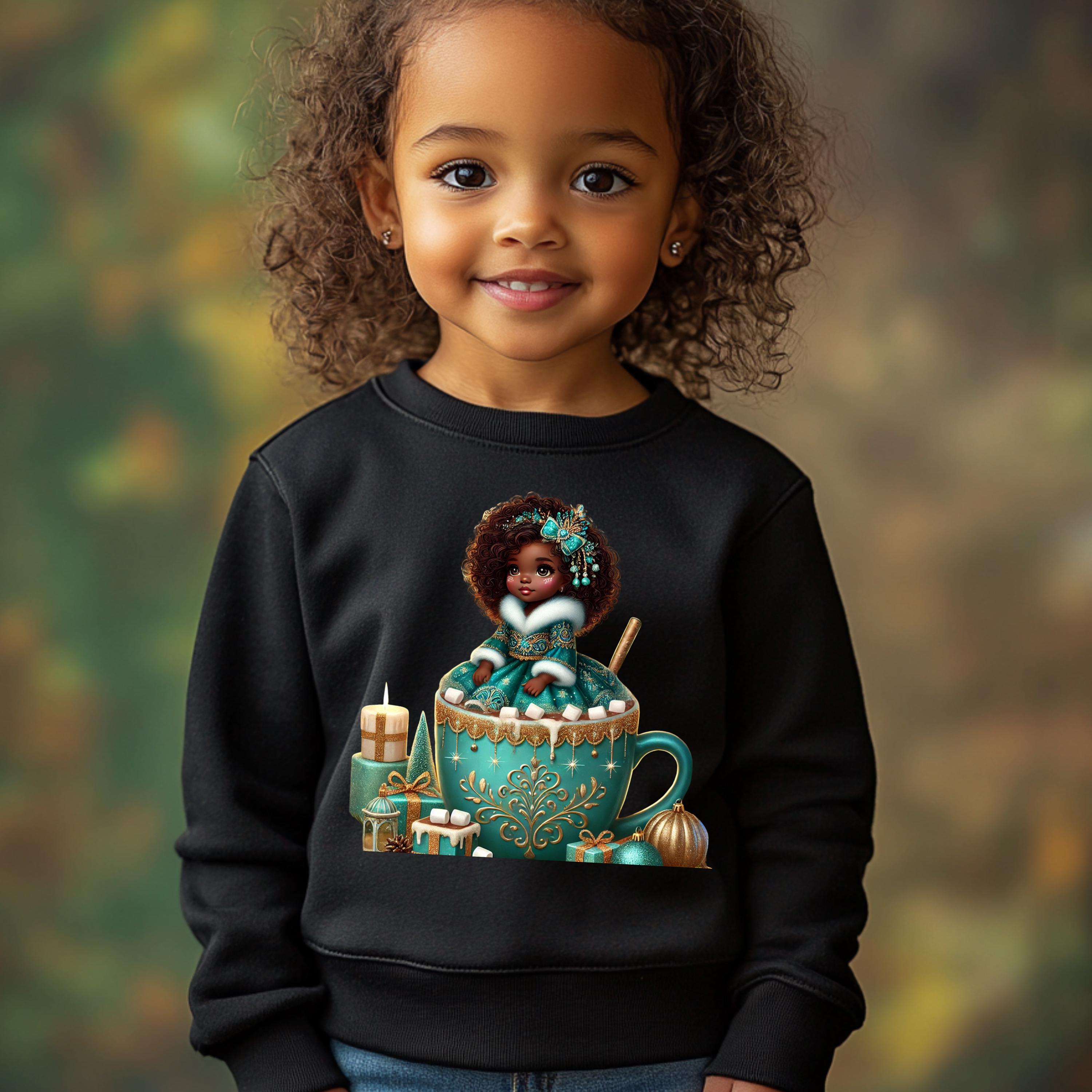 Elegant Hot Cocoa Princess PNG for DTF & Sublimation Holiday Digital ...