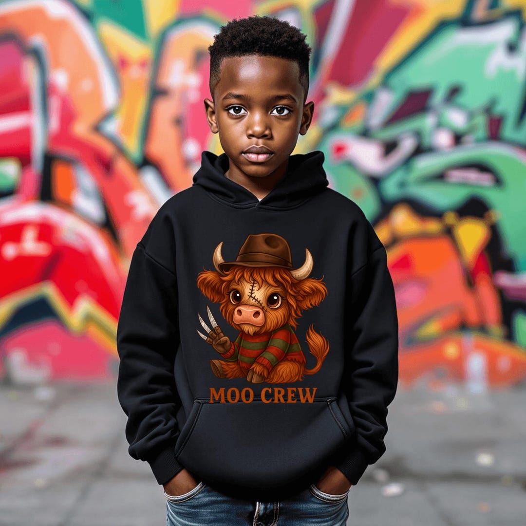Moo Crew PNG, Cute Horror Cow Halloween Design, Funny Scary Cow PNG for ...