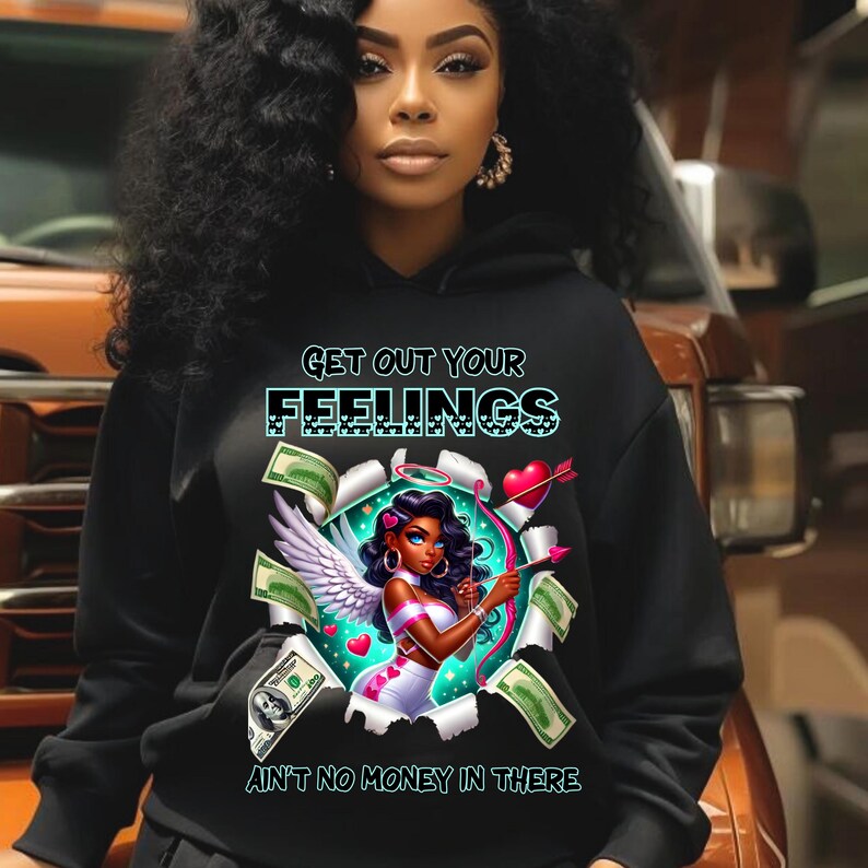 Get Out Your Feelings PNG | Funny Cupid Money Design for DTF ...