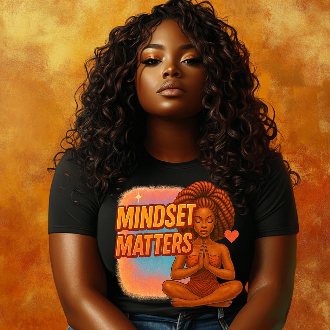 Mindfulness PNG for Black Women | Meditation Sublimation File ...