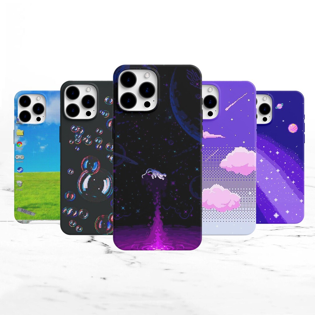 Pixel Art Phone Case, Pixel Cover for iPhone 16 15 14 13 12 Pro, Plus ...