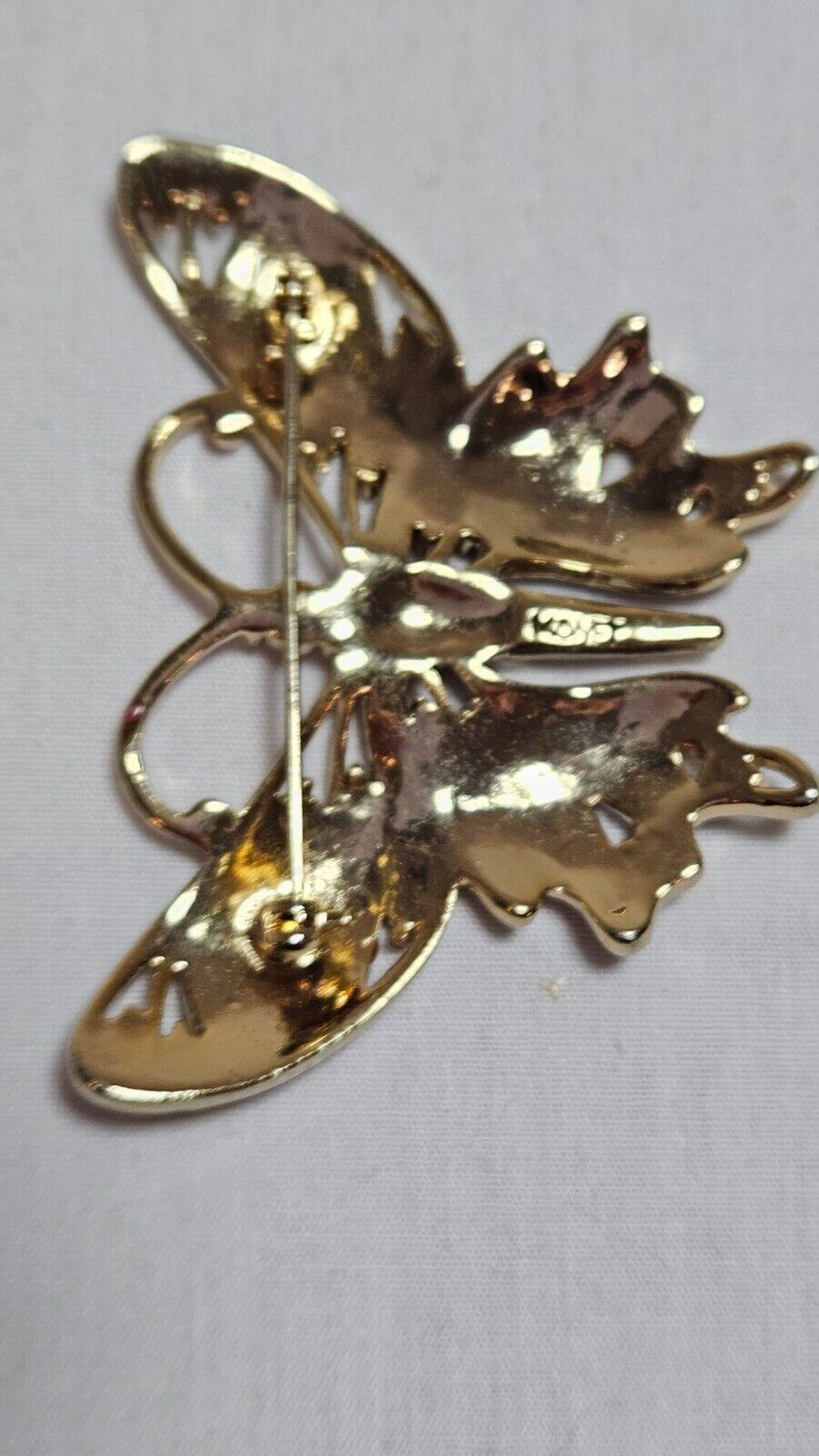 Vintage Monet Butterfly Brooch, Signed, Enameled, Rhinestone - Etsy