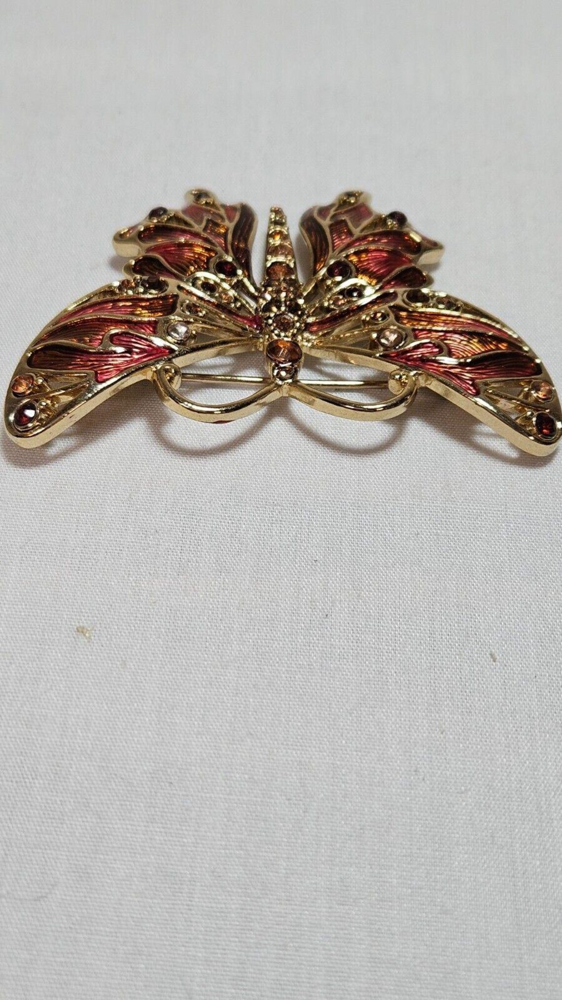 Vintage Monet Butterfly Brooch, Signed, Enameled, Rhinestone - Etsy