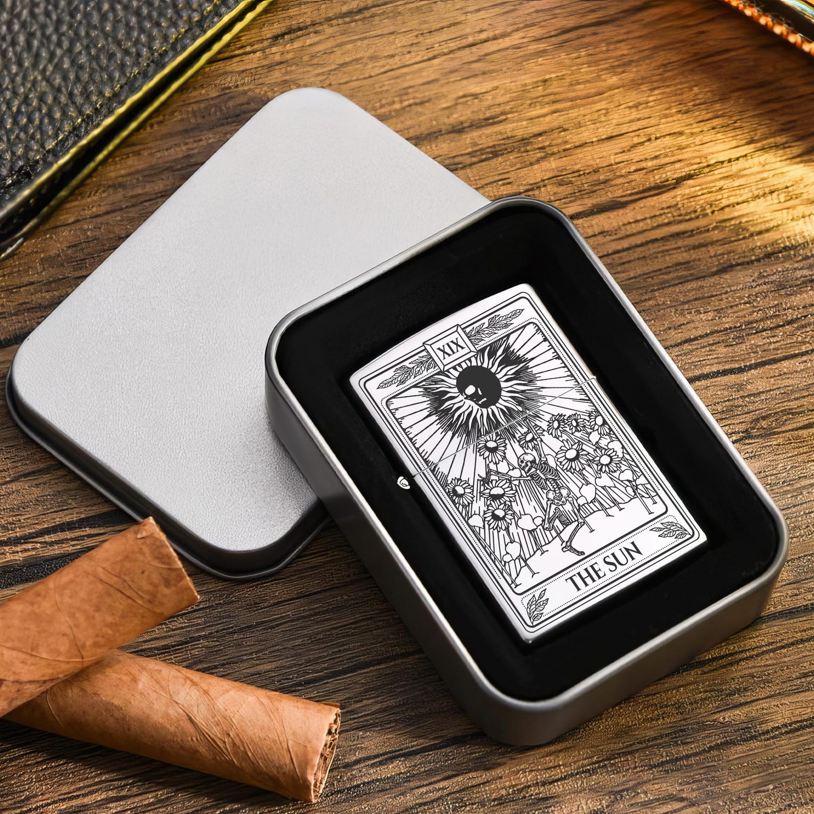 Encendedor Zippo personalizado con grabado láser: diseño de cartas del ...