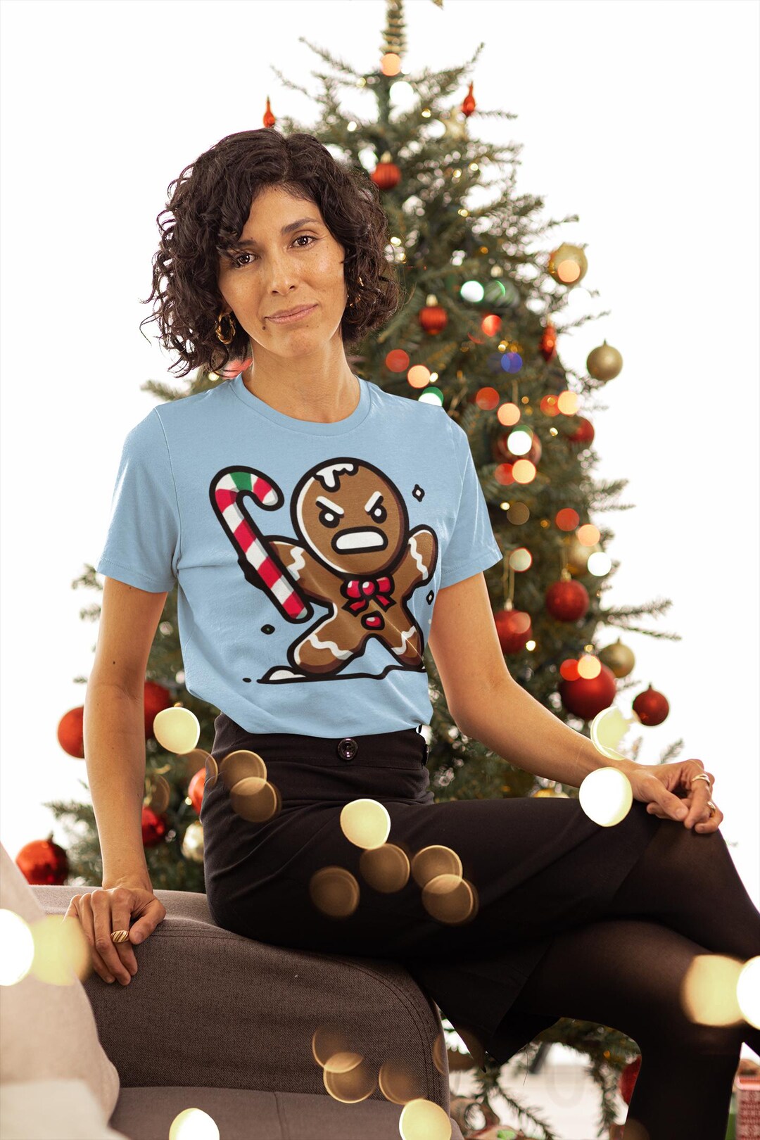 Angry Gingerbread Man Christmas Design Funny Christmas Tee, Cute Xmas ...