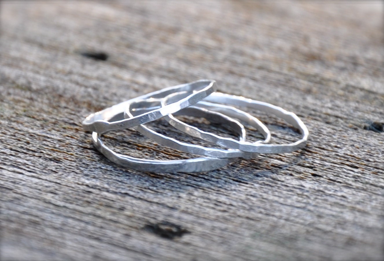 5 No-see-em-silver Stackers your Size - Etsy