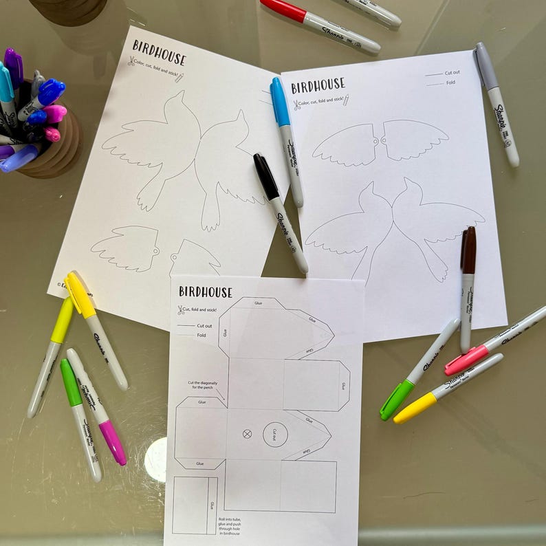 Printable Paper Birds Craft for Kids Fun and Creative Art Sheets With ...