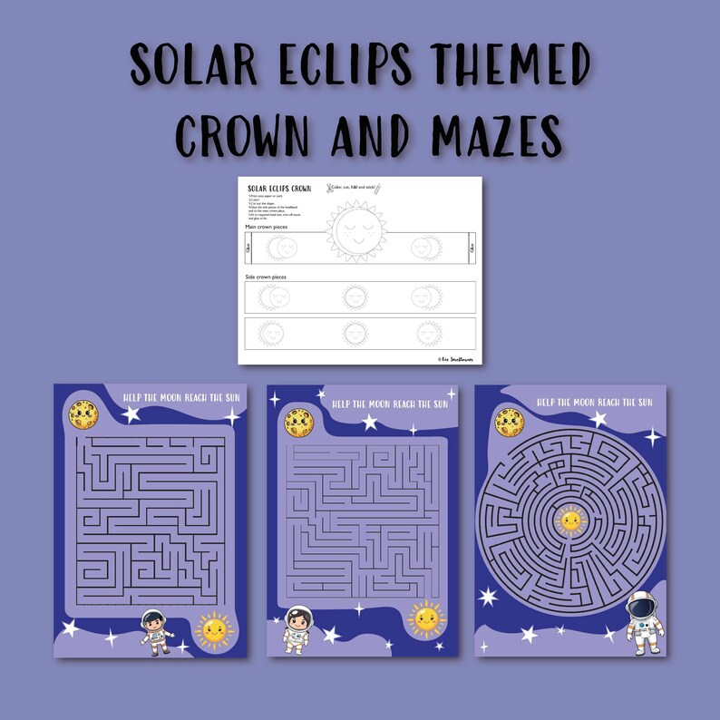 Space Activity Pages for Kids, Printable Bundle With How to Draw, Mazes ...