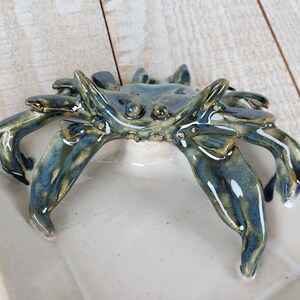 Crab Tray Stoneware Pottery Soap Dish Sealife Crustacean Decor | Etsy