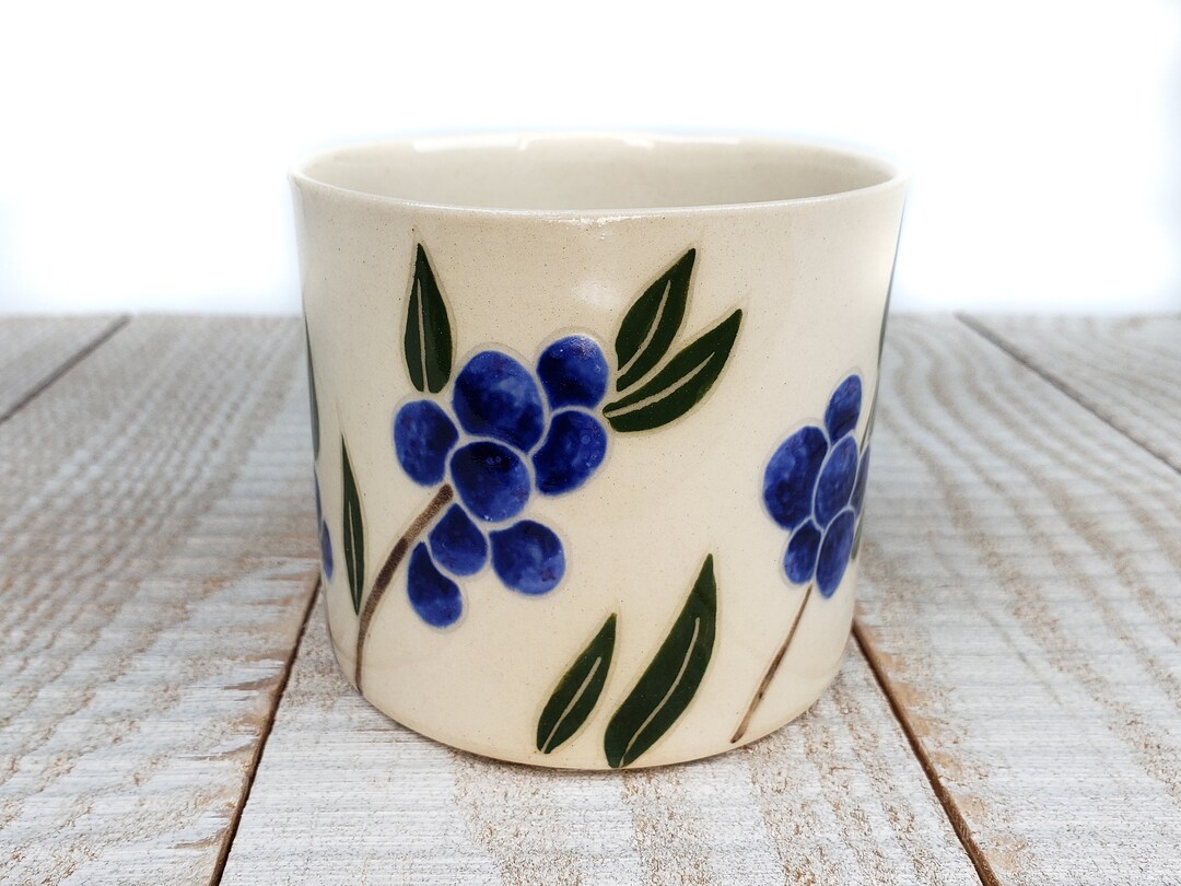 Blueberry Planter Succulent Blue Decor Pattern Ceramic Pottery - Etsy