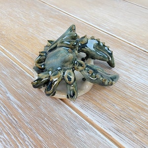 Qty 1 Blue Crab Mosaic Tile Design Ceramic Pottery Dungeness Crab ...