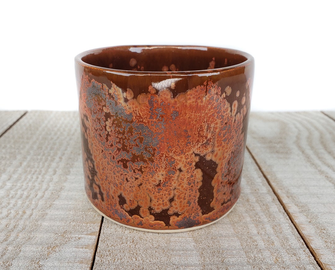 Ceramic Metallic Copper Dish Succulent Planter Pot Ceramic Pottery ...