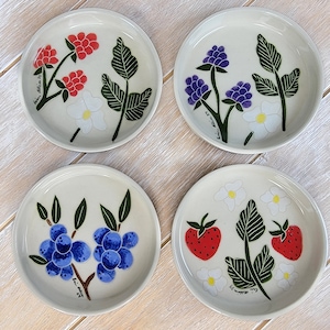 Ceramic Coaster Set Berries Strawberry Blackberry Blueberry Raspberry ...