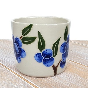 Blueberry Planter Succulent Blue Decor Pattern Ceramic Pottery Handmade ...