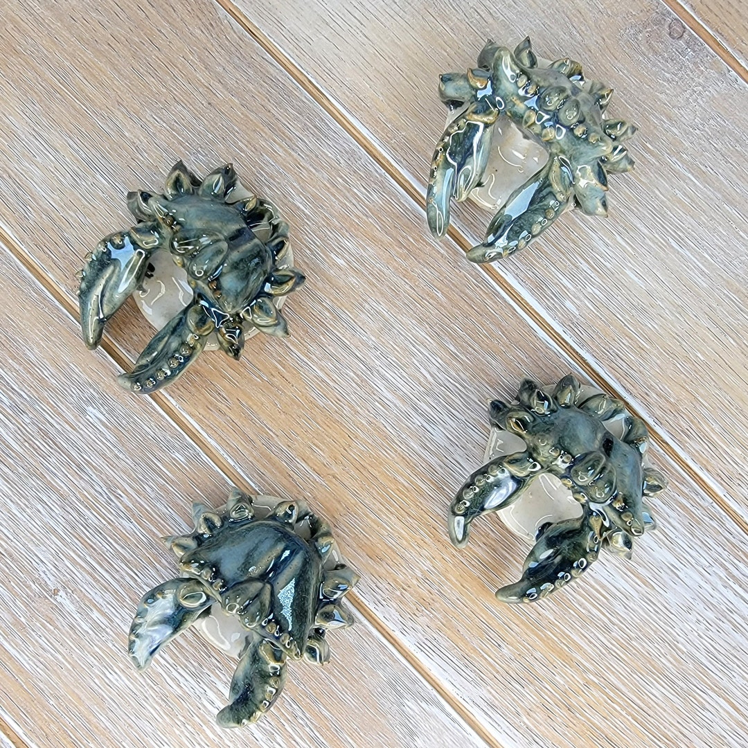 Qty 1 Blue Crab Mosaic Tile Design Ceramic Pottery Dungeness Crab ...