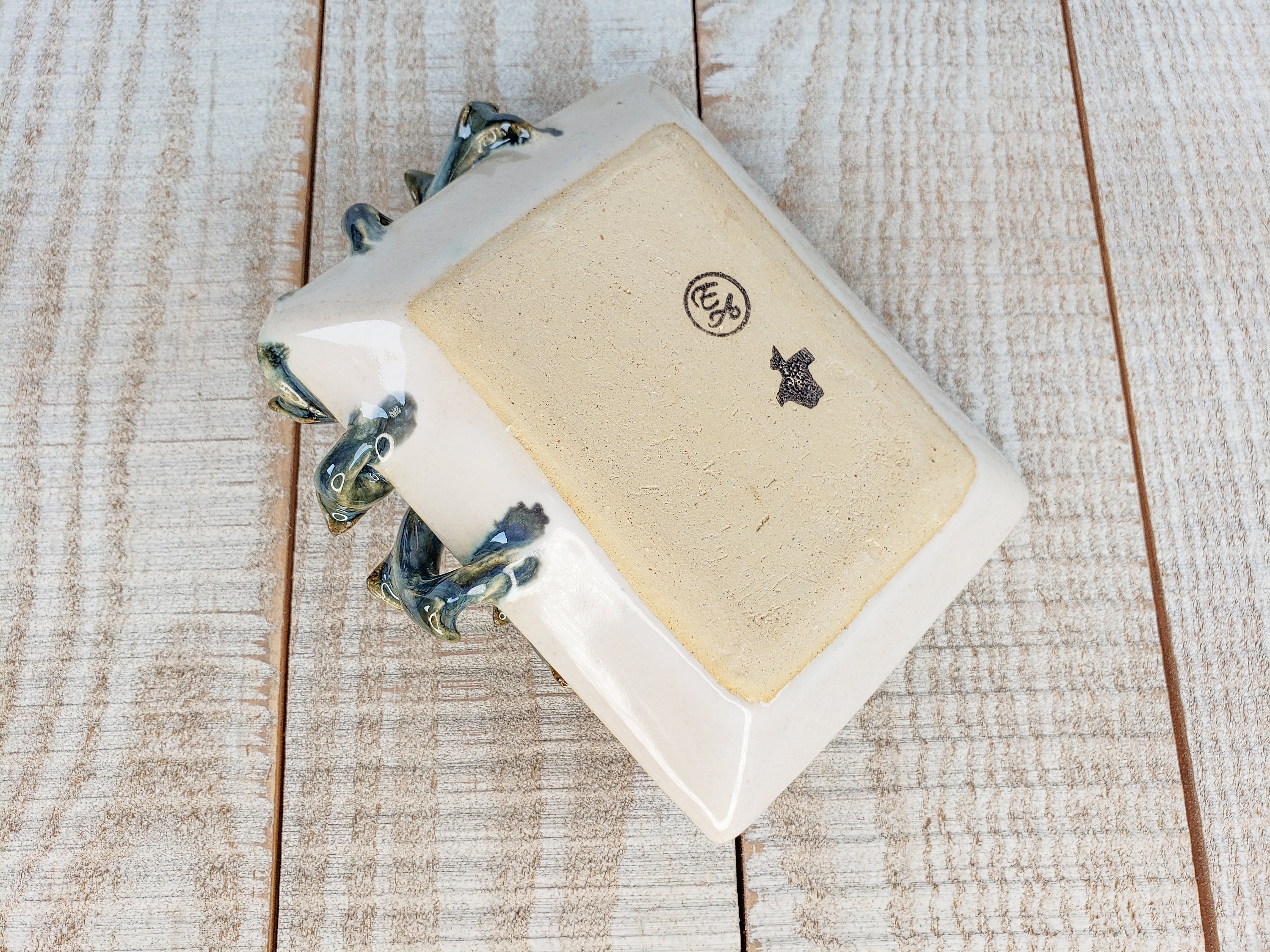 Crab Tray Stoneware Pottery Soap Dish Sealife Crustacean Decor Ocean ...