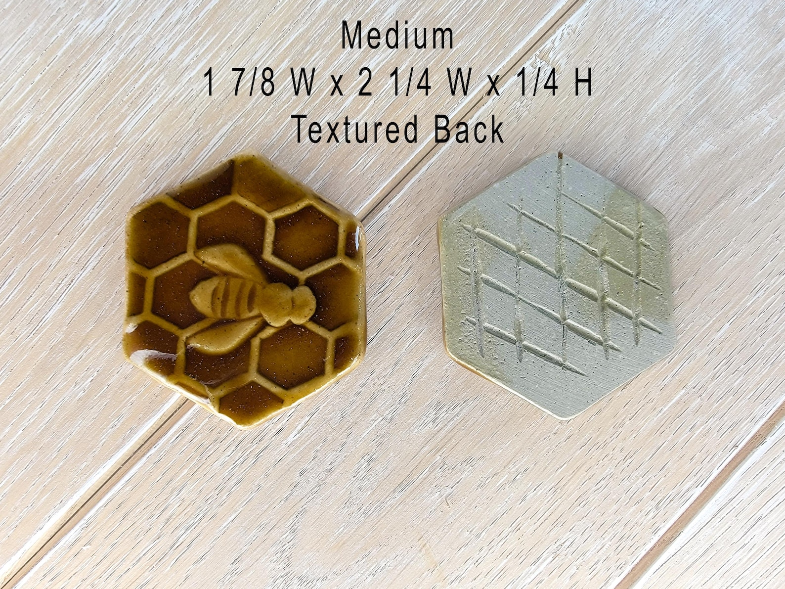 Qty 1 Honeybee Mosaic Tile Design Ceramic Bee Honeycomb Golden Gold ...