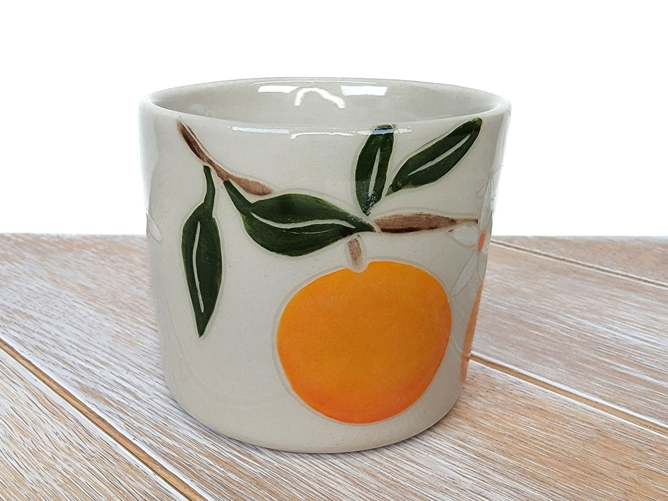 Orange Citrus Planter Succulent Fruit Decor Pattern Ceramic Pottery ...