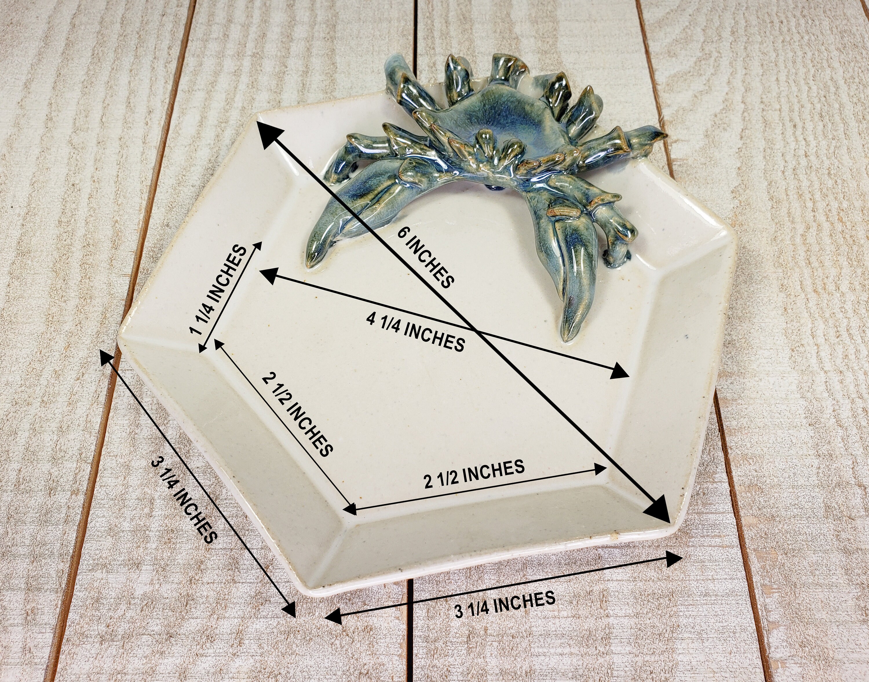 Crab Tray Stoneware Pottery Soap Dish Sealife Crustacean Decor Ocean ...