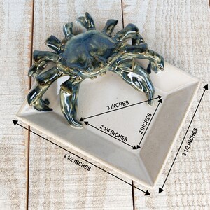Crab Tray Stoneware Pottery Soap Dish Sealife Crustacean Decor Ocean ...