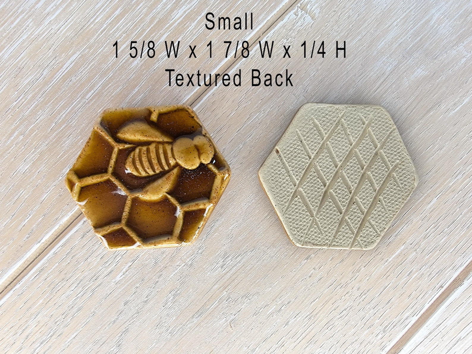 Qty 1 Honeybee Mosaic Tile Design Ceramic Bee Honeycomb Golden Gold ...