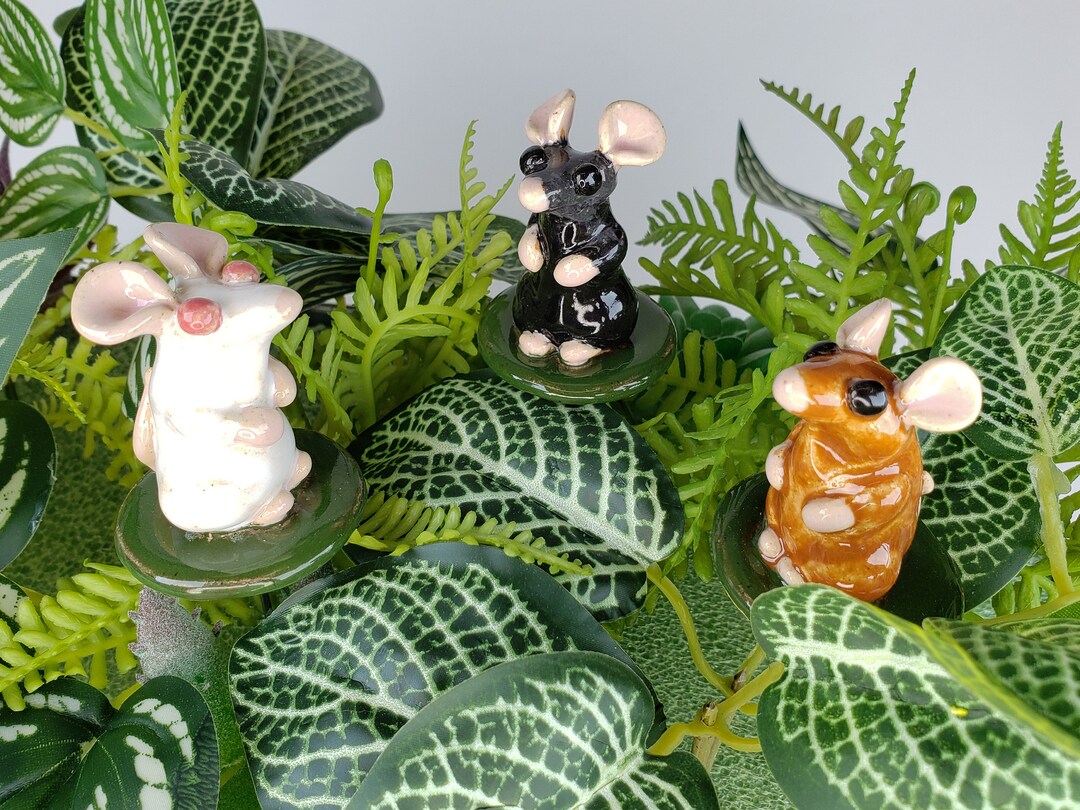 Qty 1 Mouse Plant Buddy Friend Design Ceramic Pottery Office Supplies ...
