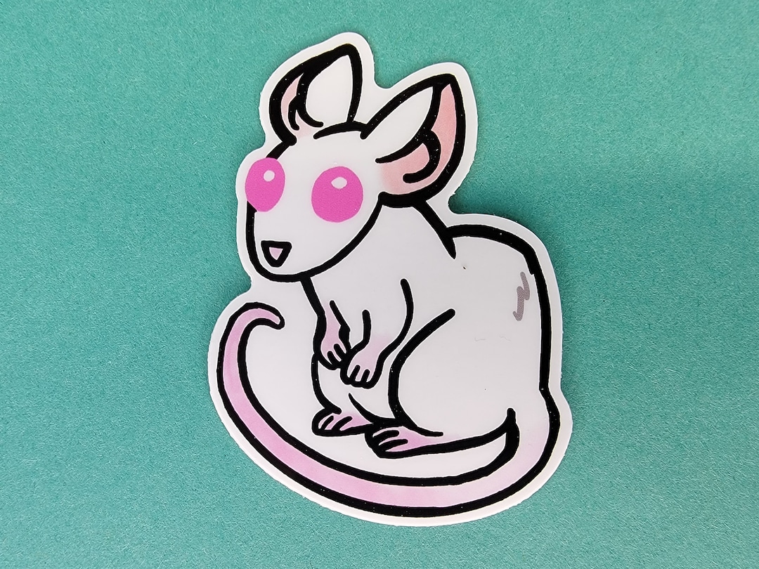 Vinyl Sticker Mouse Rat White Sticker Nature Animal Laptop Water Bottle ...