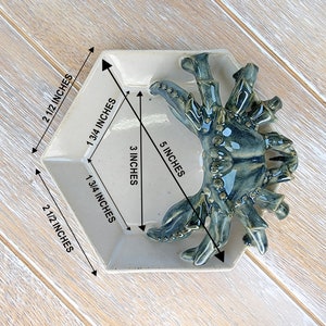 Crab Tray Stoneware Pottery Soap Dish Sealife Crustacean Decor Ocean ...