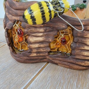 Green Frog Tree Trunk Ceramic Coil Planter Decor Cactus Planter ...