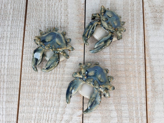 Qty 1 Crab Magnet Carved Design Ceramic Pottery Fridge Magnet | Etsy