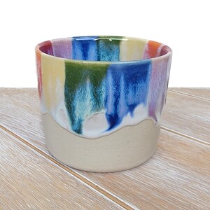 Rainbow Drip Planter Succulent Decor Pattern Ceramic Pottery Handmade ...