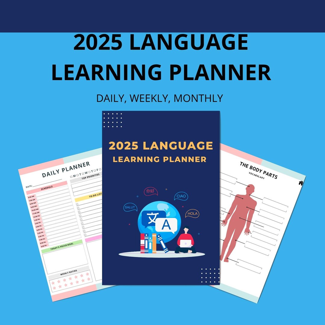 2025 Language Learning Planner | Digital Printable Study Organizer ...