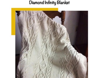 Knitting Pattern Country Nights Afghan Knit Aran Cable - Etsy