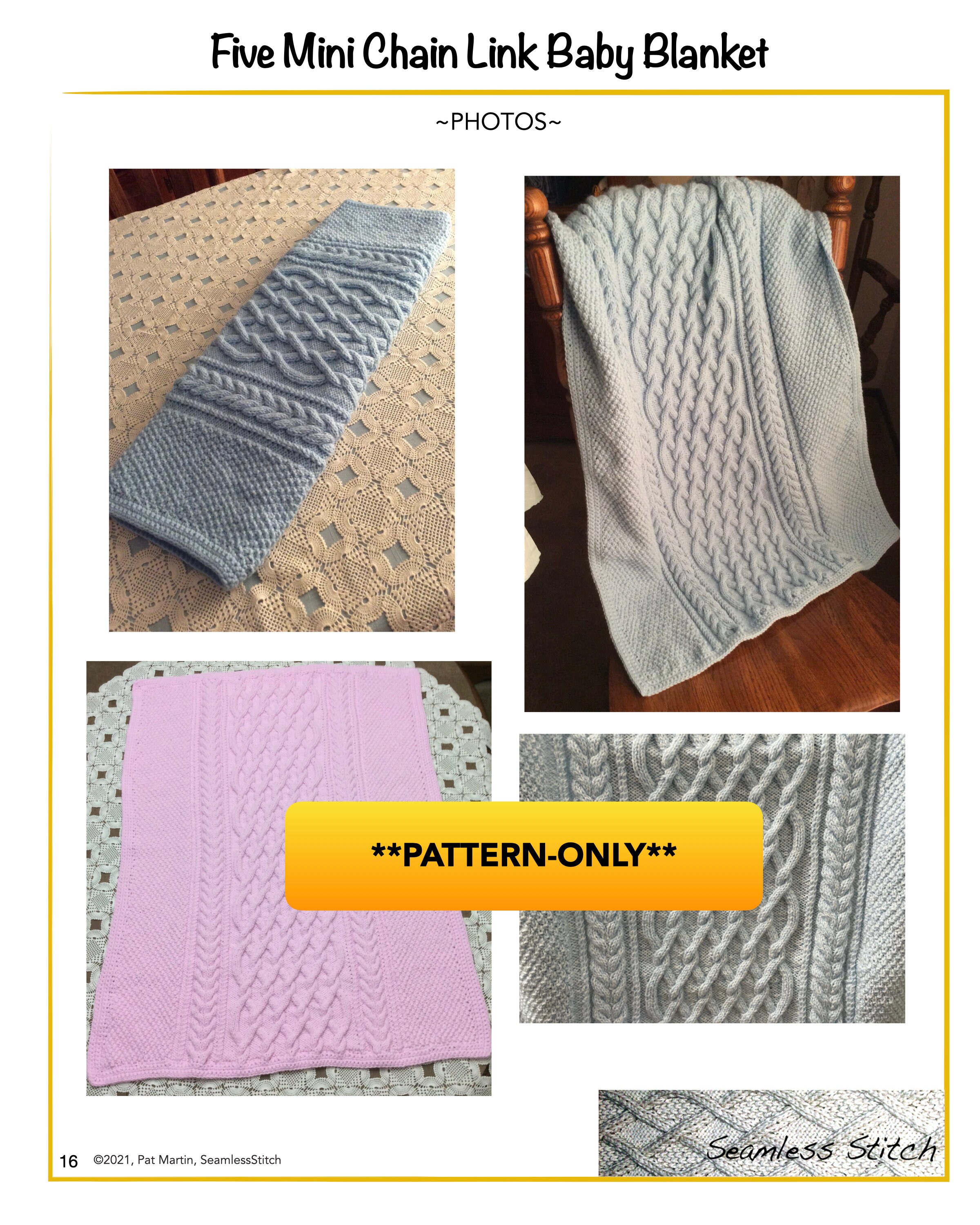 Seamlessstitch PATTERN: Five Mini Chain Link Baby Blanket - Etsy